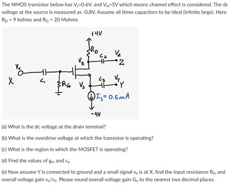 Solved A ﻿what Is The Dc Voltage At The Drain Terminalb