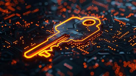 premium photo electronic key glowing on a circuit board symbolizing
