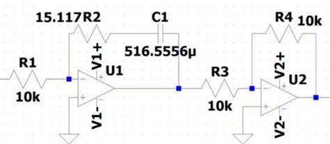 design of the electronic circuit equivalent to the pi controller
