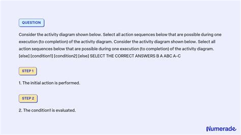Solved Consider The Activity Diagram Shown Below Select All Action Sequences Below That Are