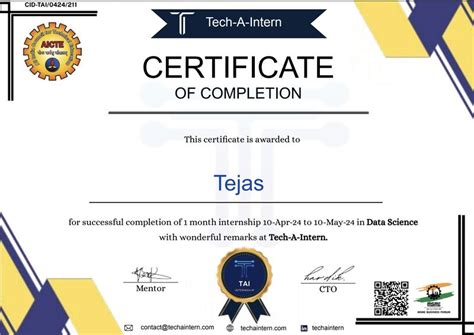 Datascience Internship Techai Dataanalysis Learningjourney
