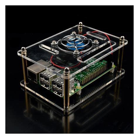Acrylic Clear Enclosure W Cooling Fan For Raspberry Pi Robotshop