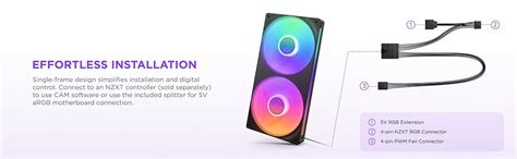 Nzxt F360 Rgb Core 360mm Single Frame Fan Unit With 3 X 120mm Rgb Fans Speed