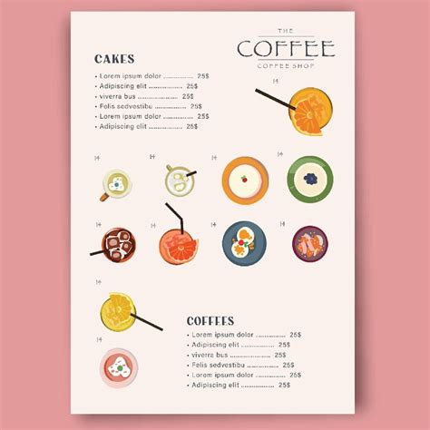 카페 메뉴판 일러스트 벡터 Freepik에서 무료 고품질 벡터를 다운로드하세요 Freepik