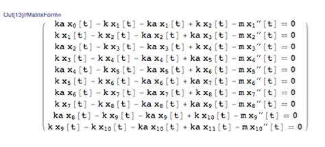 Output Formatting Show Tabulated Equations In Matrix Form Mathematica Stack Exchange