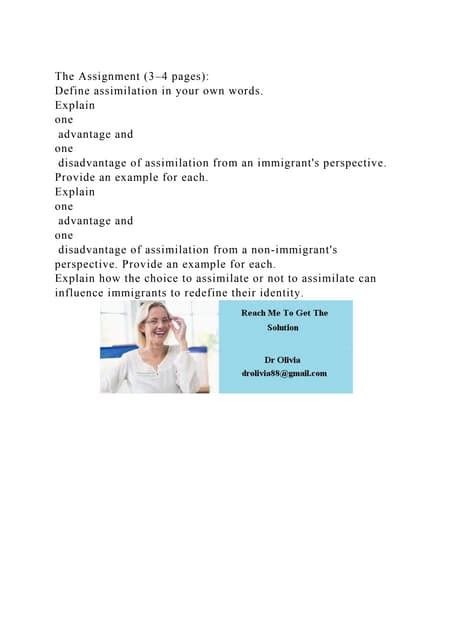 The Assignment 34 Pagesdefine Assimilation In Your Own Wordsdocx