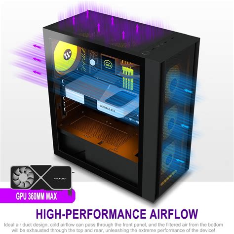 Mua PC Case Pre Install PWM ARGB Cases Fans ATX Mid Tower Gaming Case With Opening Tempered