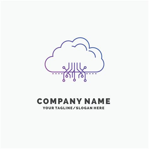 cloud computing data hosting network purple business logo template