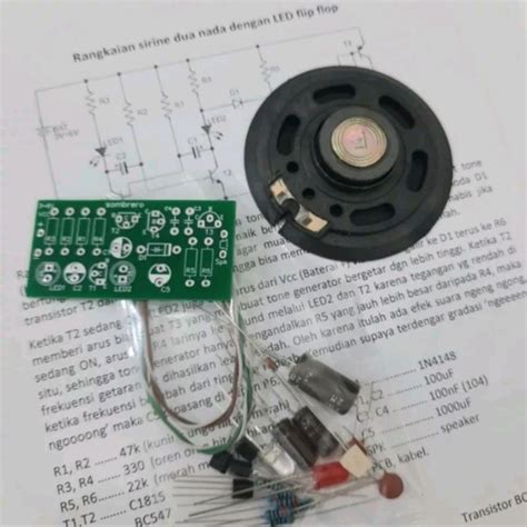 Kit Diy Pcb Led Flip Flop Bunyi Sirine Dua Nada Belajar Merakit Rangkaian Elektronik Lazada