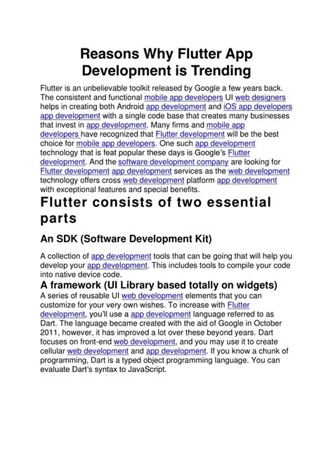 Ppt Reasons Why Flutter App Development Is Trending 1 Powerpoint