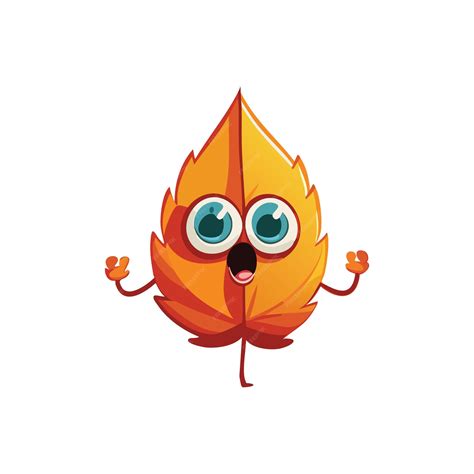 Premium Vector Funny Autumn Leaf Cartoon Character