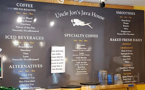 Uncle Jon S Java House Menus In Mattapoisett Massachusetts United States