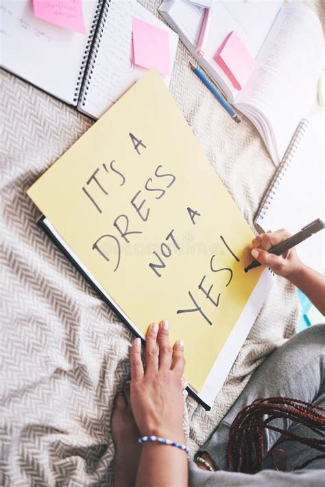 Woman Activism Writing And Sexual Assault Protest Message For Bold And