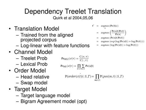 Ppt Dependency Trees And Machine Translation Powerpoint Presentation