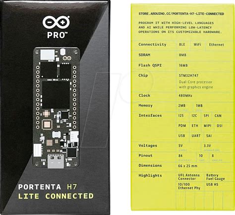 ARD PORTENTA H C Arduino Portenta H Lite Connected STM H Without Header At Reichelt Elektronik