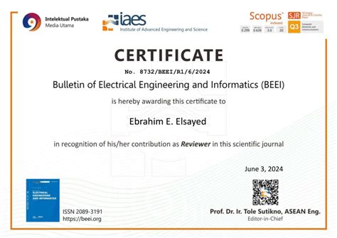 Pdf Reviewer Certificate At Bulletin Of Electrical Engineering And Informatics