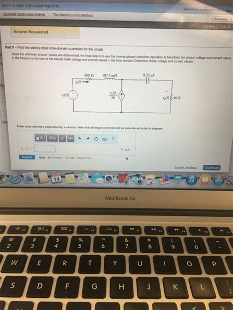 find the steady state time domain quantities for the