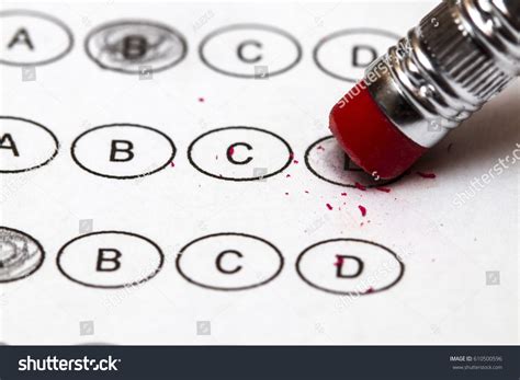 Standardized Quiz Test Score Sheet Multiple Stock Foto 610500596 Shutterstock