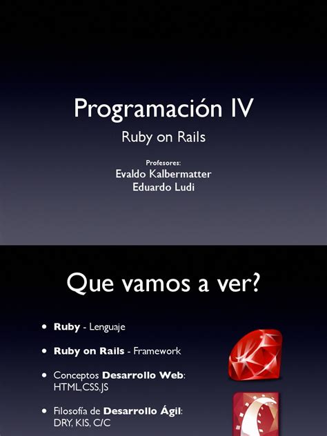 Programación Iv Clase De Introducción A Ruby Pdf Ruby On Rails Ingeniería De Software