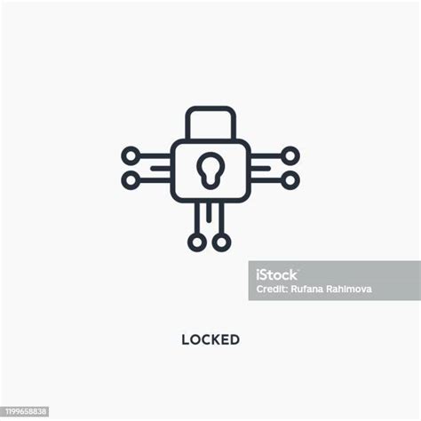 잠긴 윤곽선 아이콘입니다 간단한 선형 요소 그림입니다 흰색 배경에 고립 된 선 잠긴 아이콘 얇은 스트로크 기호는 웹 모바일 및 Ui에 사용할 수 있습니다 로고에 대한 스톡