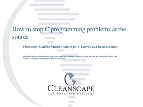 ppt how to stop c programming problems at the source powerpoint