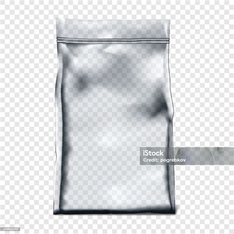 투명한 배경 벡터 모형에 재밀봉 가능한 지퍼 비닐 파우치를 지우십시오 지퍼 잠금 장치가 있는 빈 빈 비닐 봉지 현실적인 모형 비닐 봉지에 대한 스톡 벡터 아트 및 기타