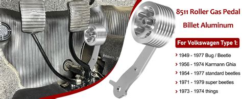 Camoo 8511 Billet Aluminum Roller Gas Pedal For 1949 1977