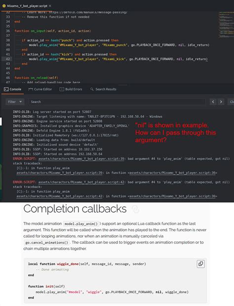 Completion Callbacks Bad Argument 4 Model Animation Questions