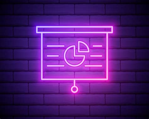 Premium Vector Whiteboard With Presentation Neon Icon Simple Thin Line Outline Vector Of Web