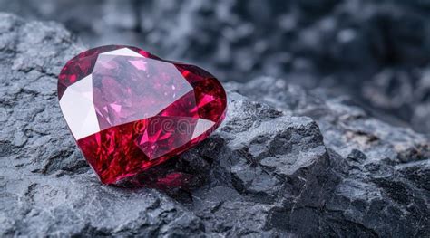 Vibrant Ruby Gemstone On Rocky Surface Stock Illustration Illustration Of Jewelry Shiny