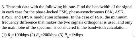 Solved Transmit Data With The Following Bit Rate Find Chegg Com