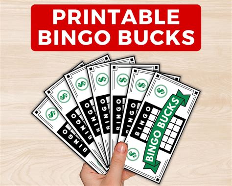Printable Bingo Bucks Bingo Winner Prize Bingo Store Money Bingo