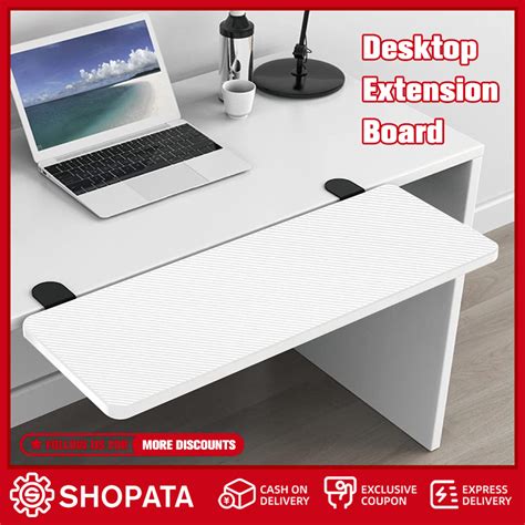Shopata Foldable Ergonomics Desk Extender Tray Clamp On Keyboard Drawer Table Mount Armrest