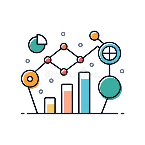 Colorful Data Analysis Diagram Statistics Charts Graphs And Trends In Flat Design Stock