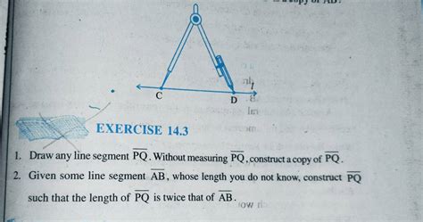 Exercise 1431 Draw Any Line Segment Pq Without Measuring Pq Constr