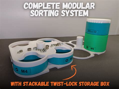 Free 3d File Complete Modular Sorting System With Stackable Twist Lock Storage Box 📦 ・design To
