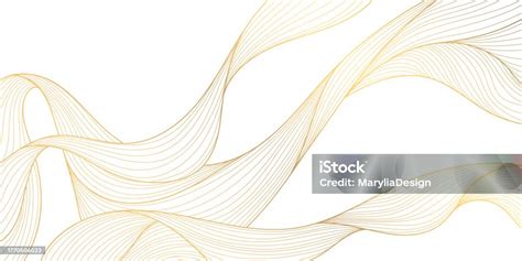 벡터 라인 럭셔리 황금 파도 추상적 인 배경 우아한 패턴 인테리어 디자인 섬유 질감 포스터 패키지 포장지 선물용 라인 디자인 일본식 0명에 대한 스톡 벡터 아트 및 기타