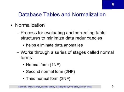 5 Chapter 5 Normalization Of Database Tables Database