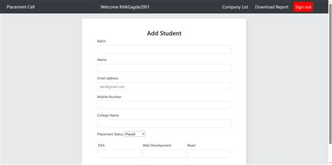 nodejs placement cell an interface for coding ninjas placement cell