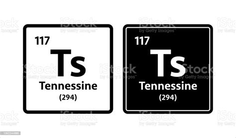 Tennessine Symbol Chemical Element Of The Periodic Table Vector Stock