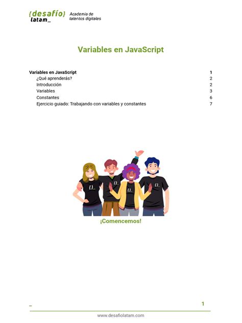lectura 4 variables en javascript pdf variable informática