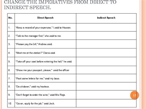 REPORTED SPEECH Imperatives REPORTED SPEECH ORDERS