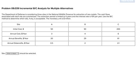 Solved Check My Work Problem Incremental B C Analysis Chegg