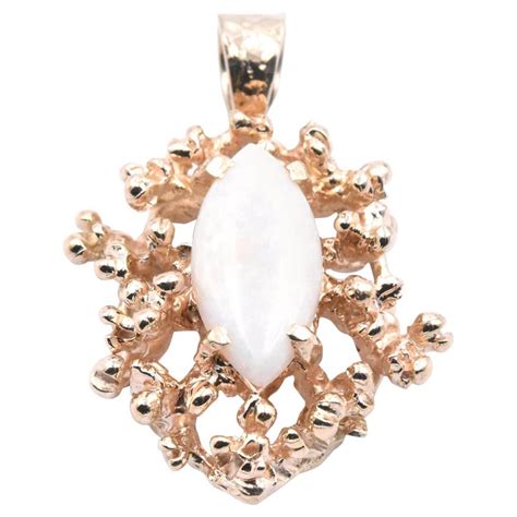 14 Karat Yellow Gold Freeform Opal Pendant For Sale At 1stdibs