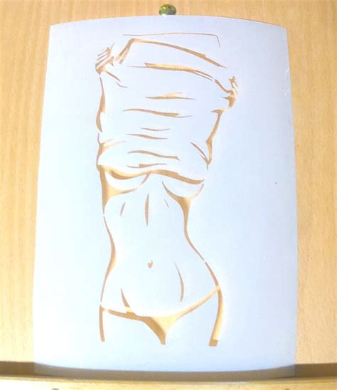 Girl Airbrush Art Craft Stencil Available In Sizes Mylar Ships Worldwide Etsy