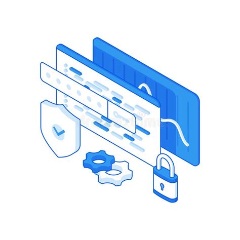 Isometric Modern Personal Data Protected With Password Stock Illustration Illustration Of