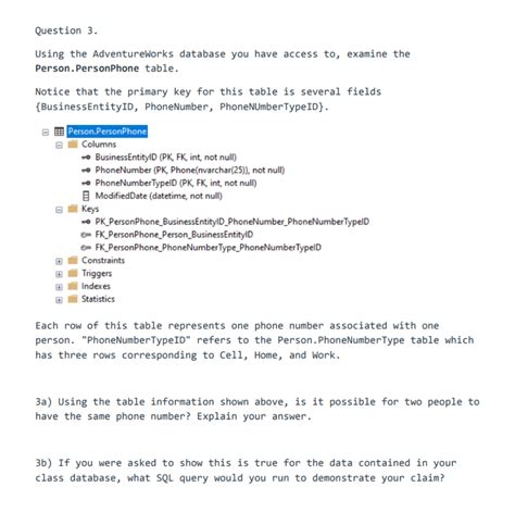 Question 3 Using The Adventureworks Database You
