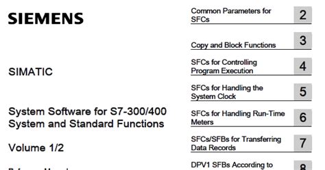 Siemens S7 Programming Step 7 System And Standard Functions For S7 300 And S7 400