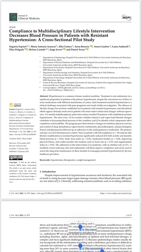 Pdf Compliance To Multidisciplinary Lifestyle Intervention Decreases