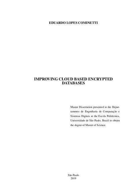 Pdf Improving Cloud Based Encrypted Databases